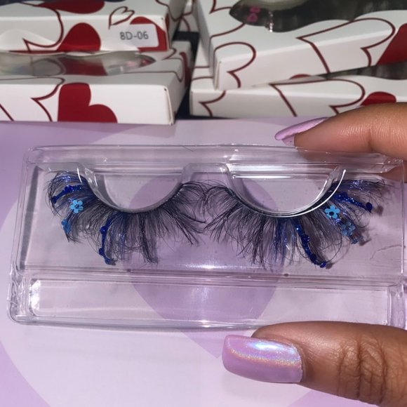 Makeup | 3mm Blue Diamonds With Glitter Mink Eyelashes | Poshmark